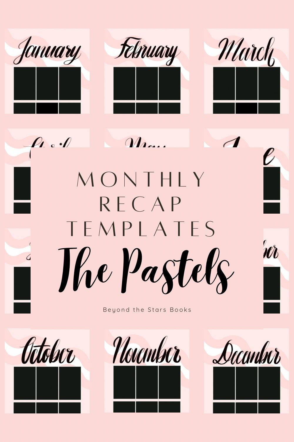 Pastel Pink Monthly Recap Template - Bookstagram Monthly Recap Story ...