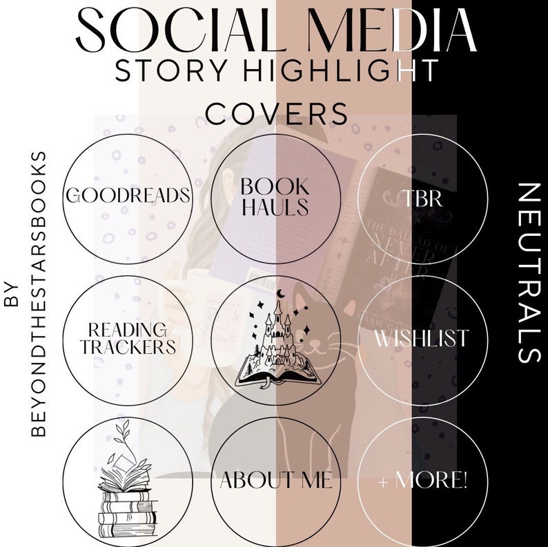 Neutral Bookstagram Highlight Cover Bundle - Instagram Highlights ...