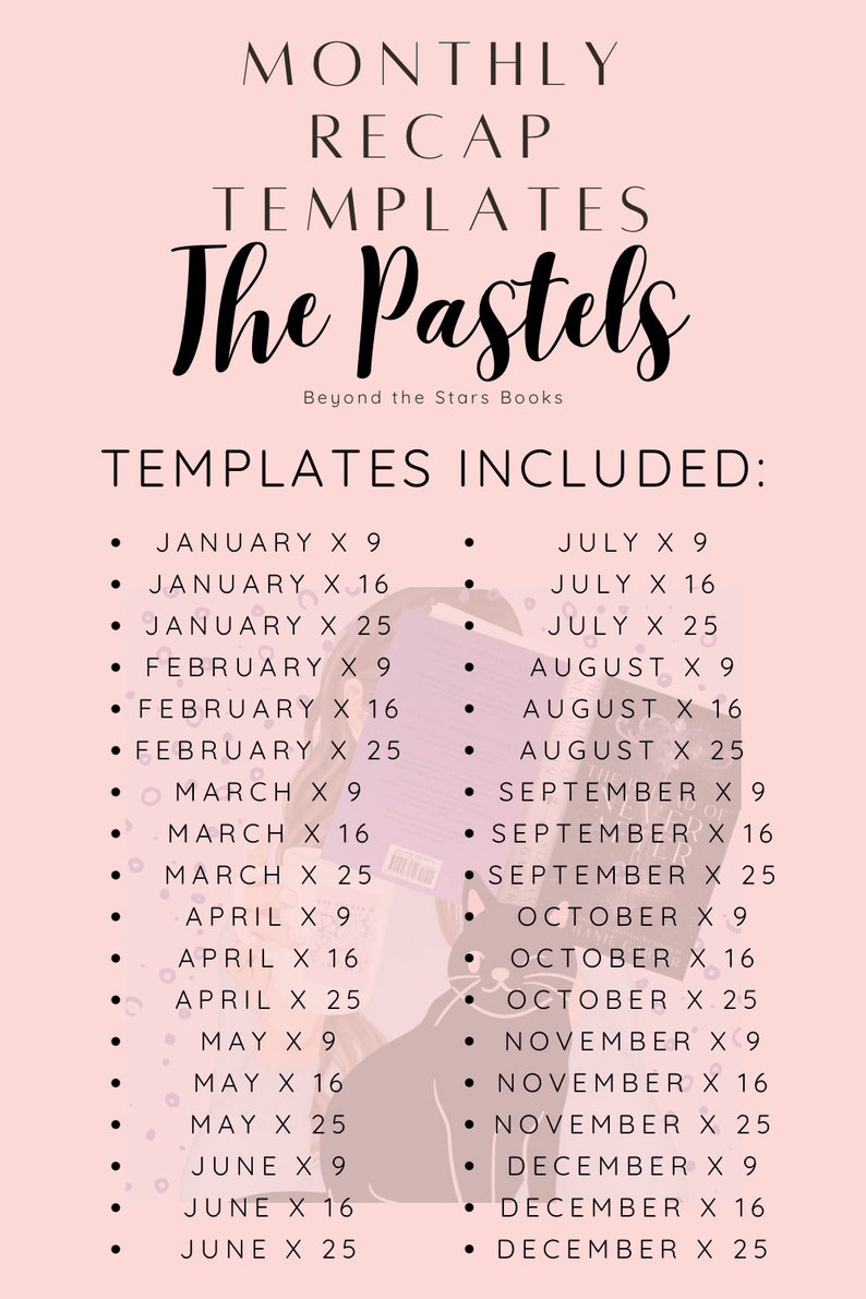 Pastel Pink Monthly Recap Template - Bookstagram Monthly Recap Story ...
