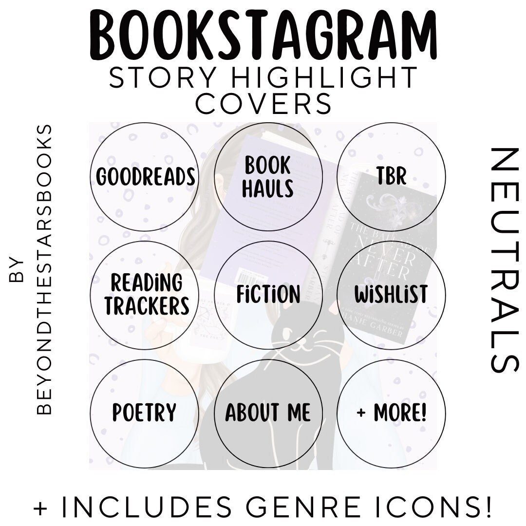 White Bookstagram Neutral Highlight Covers- Instagram Highlights - Book ...