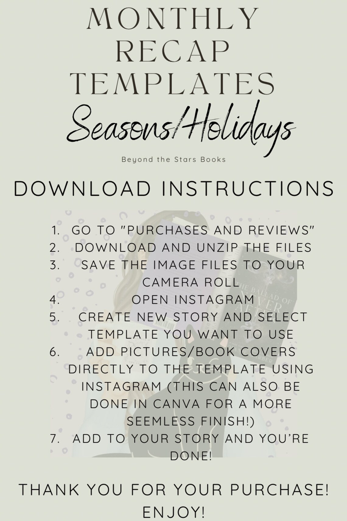 Seasonal/holiday Monthly Recap Template - Bookstagram Monthly Recap ...