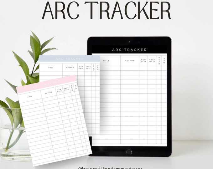 ARC Tracker - Book Tracker - Book ARC Template - Digital Arc Tracker ...