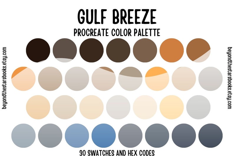 Gulf Breeze Color Palette - Procreate Swatches - Gulf Breeze Procreate ...