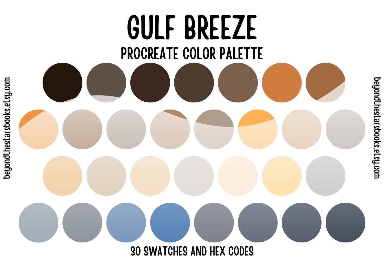 Gulf Breeze Color Palette - Procreate Swatches - Gulf Breeze Procreate ...