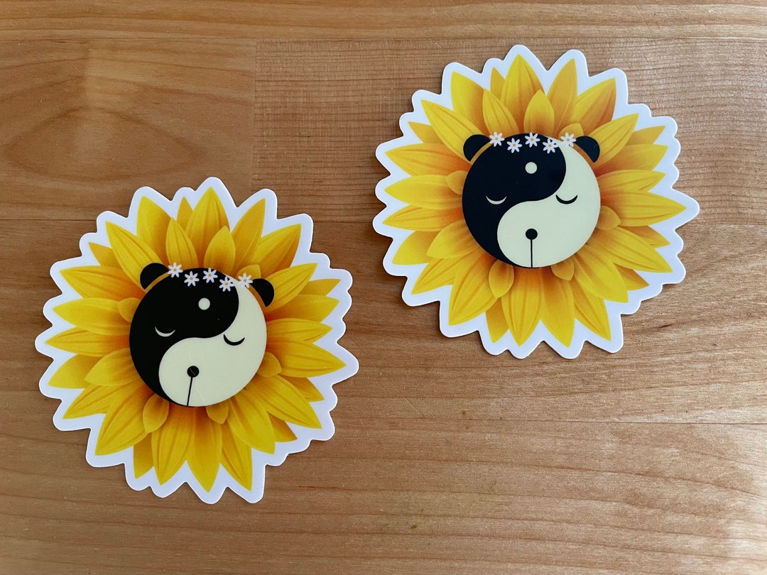 Sunflower Panda Stickers - Etsy