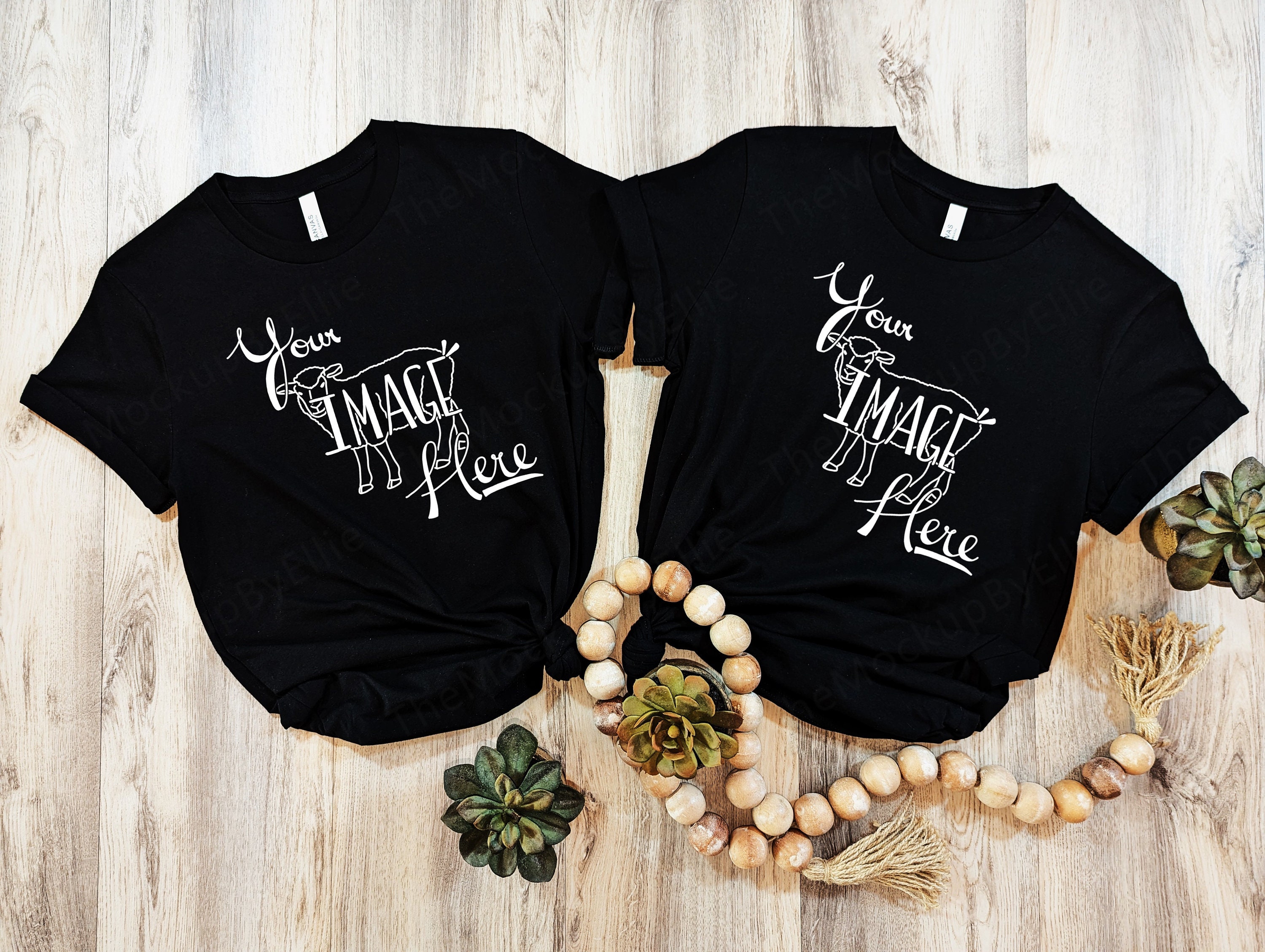 Black Double T-shirt Mockup | Tied T-shirt Mockup | Digital Mockup Tee ...