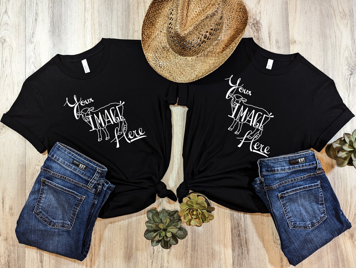 Black Double T-shirt Mockup Tied T-shirt Mockup Digital - Etsy