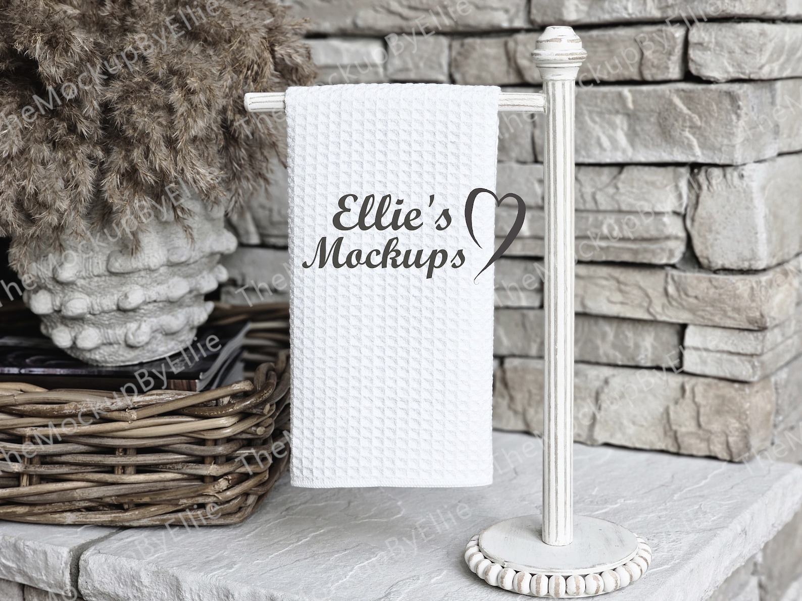 Waffle Hand Towel Mockup | Printify Soft Tea Towel Mockup | Tea Towel ...
