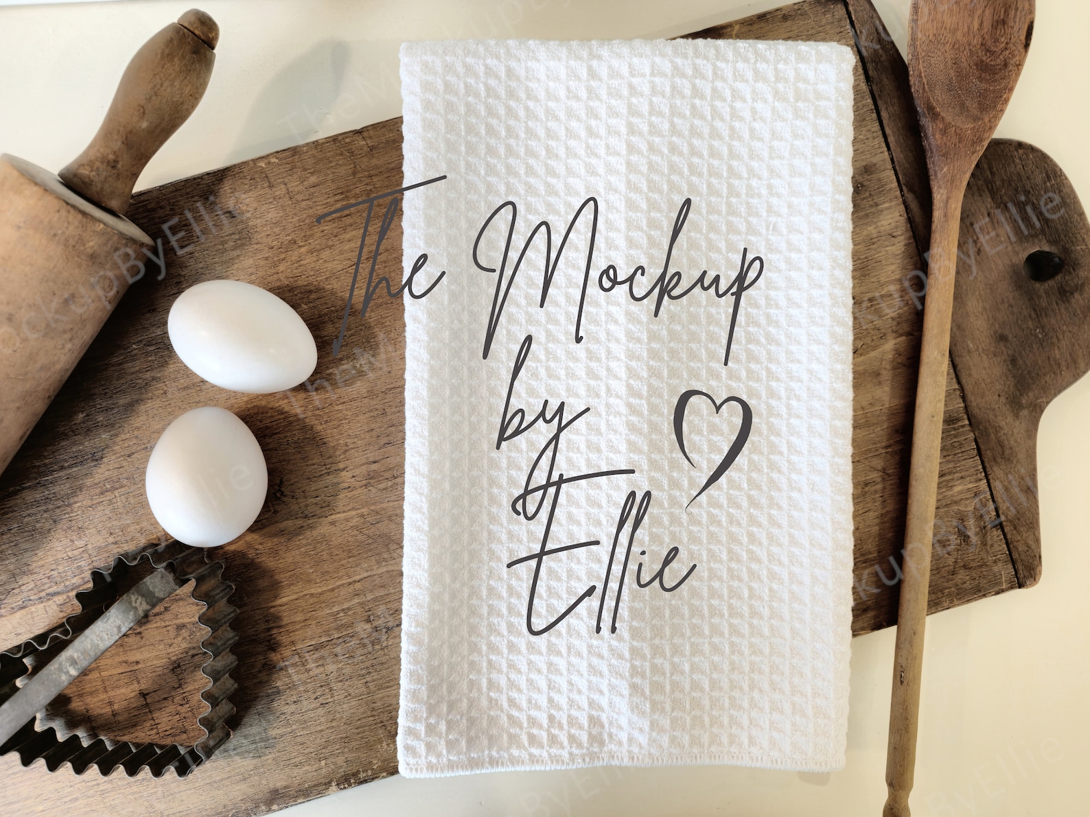 Waffle Hand Towel Mockup | Kitchen Towel Mockup | Tea Towel Mockup ...