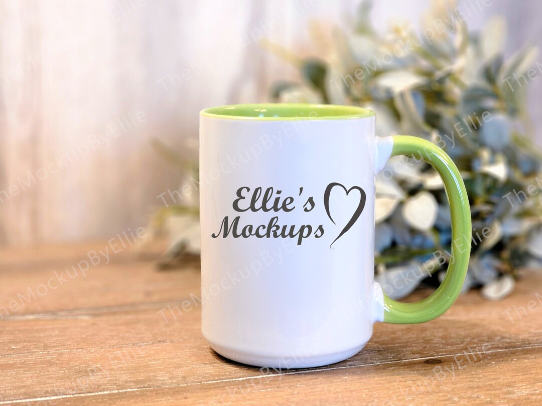Mug Mockup | Lime Handle Mug Mockup | 15 Oz. Mug Mockup | Sublimation ...