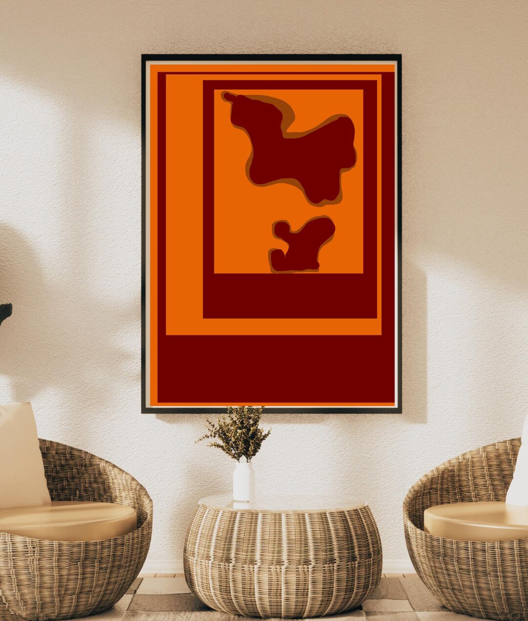Orange Wiggles No 4. - Digital Print - Modern Contemporary Abstract Art ...