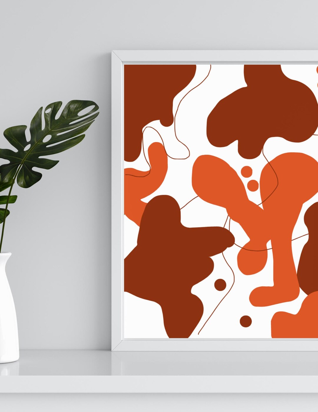 Orange Wiggles No 1. - Digital Print - Modern Contemporary Abstract Art ...
