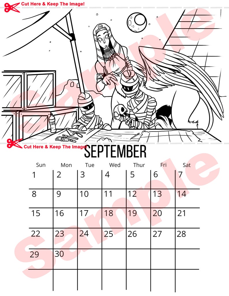 2024 Critters & Creatures Coloring Calendar PDF Printable - Etsy