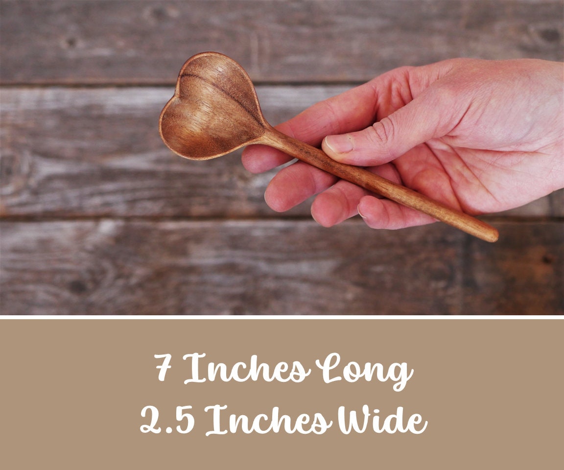 2 Heart Shaped Acacia Spoons Decorated With Eucalyptus and Baby's ...