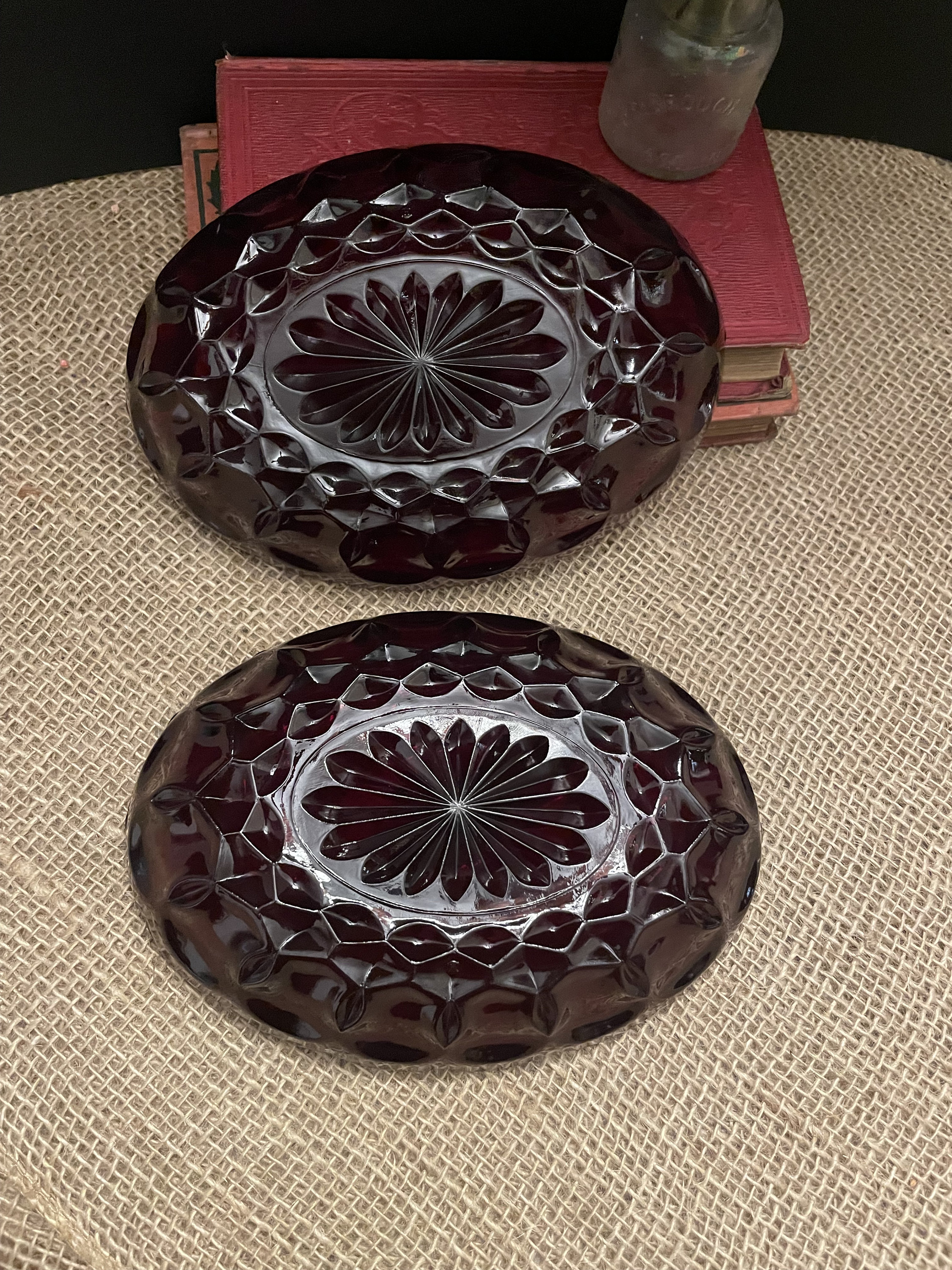 Vintage Ruby Red Depression Glass Divided Relish Dish Anchor Hocking - Etsy