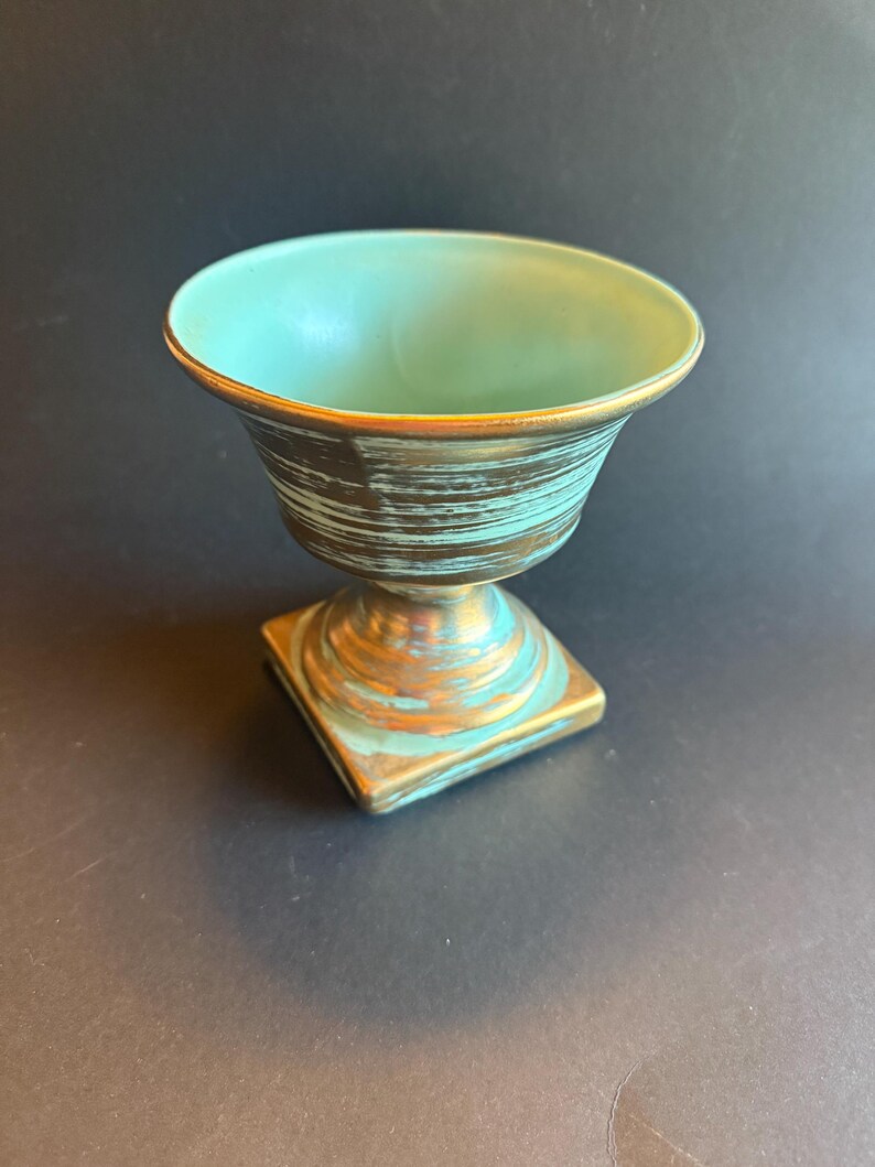 Vintage - Mid Century Modern STANGL Art Pottery Urn Planter - 22KT Gold ...