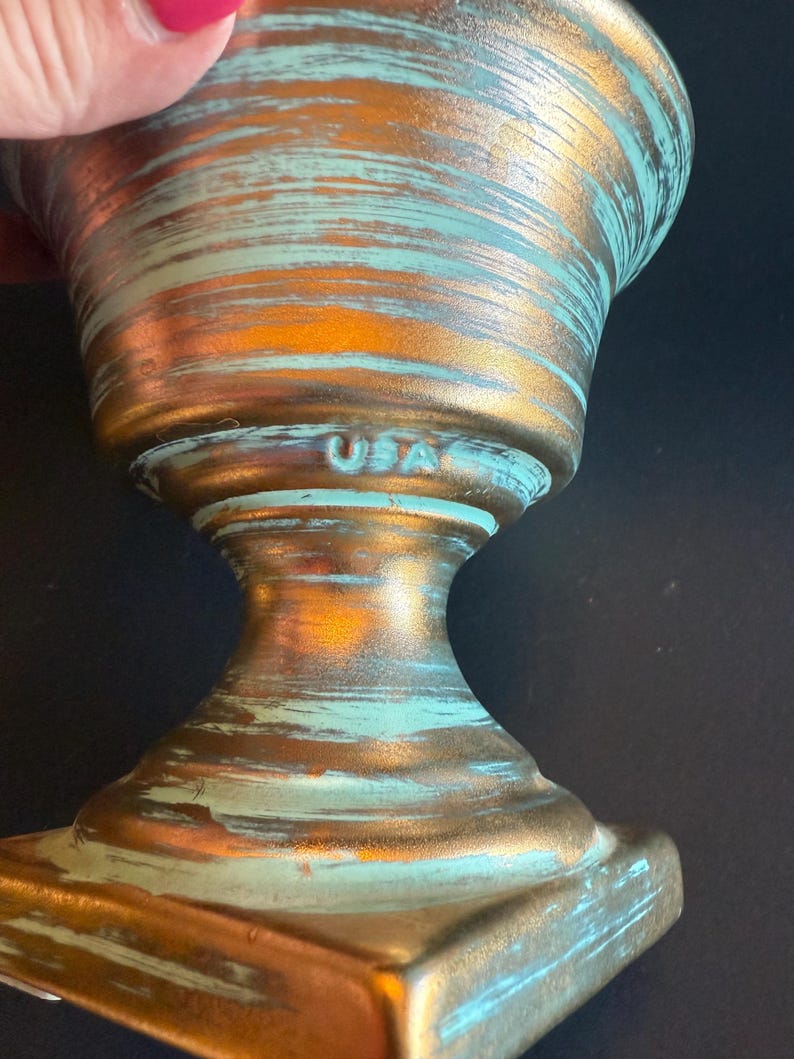 Vintage - Mid Century Modern STANGL Art Pottery Urn Planter - 22KT Gold ...