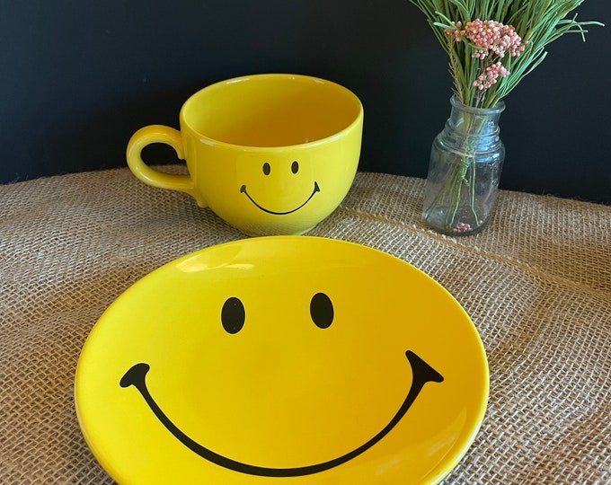 Smiley Face Plate and Mug From Waechtersbach Germany - Etsy