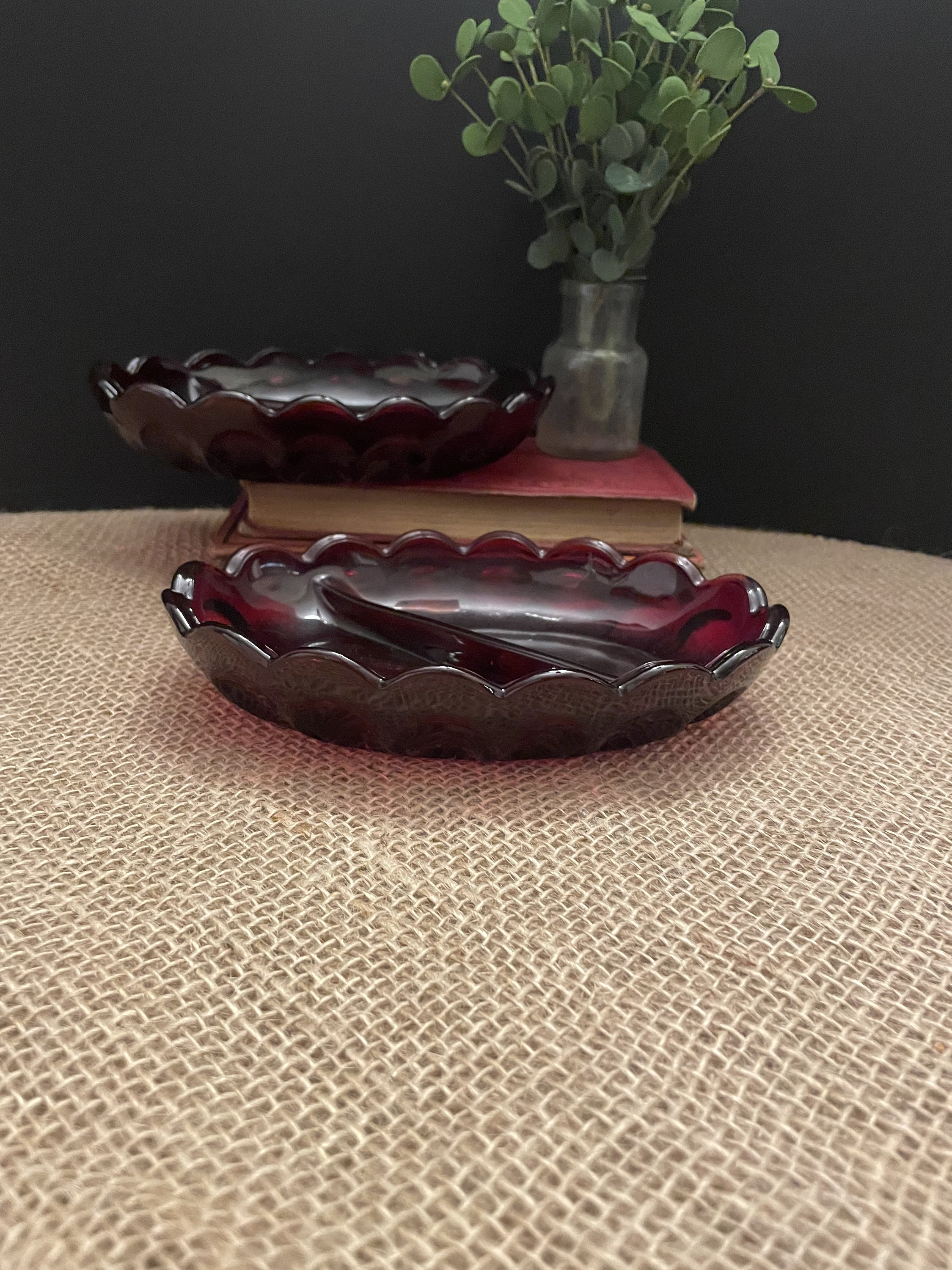 Vintage Ruby Red Depression Glass Divided Relish Dish Anchor Hocking - Etsy