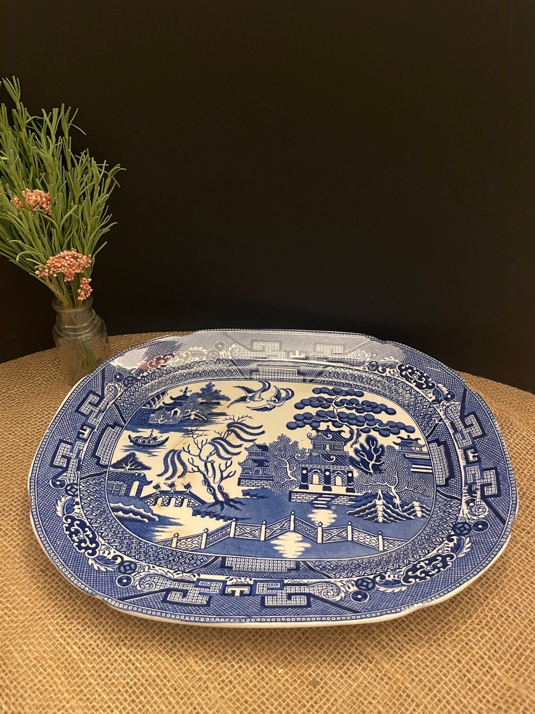 Allertons Ltd. Willow Ware Blue Willow Large Serving Platter 15x12 - Etsy