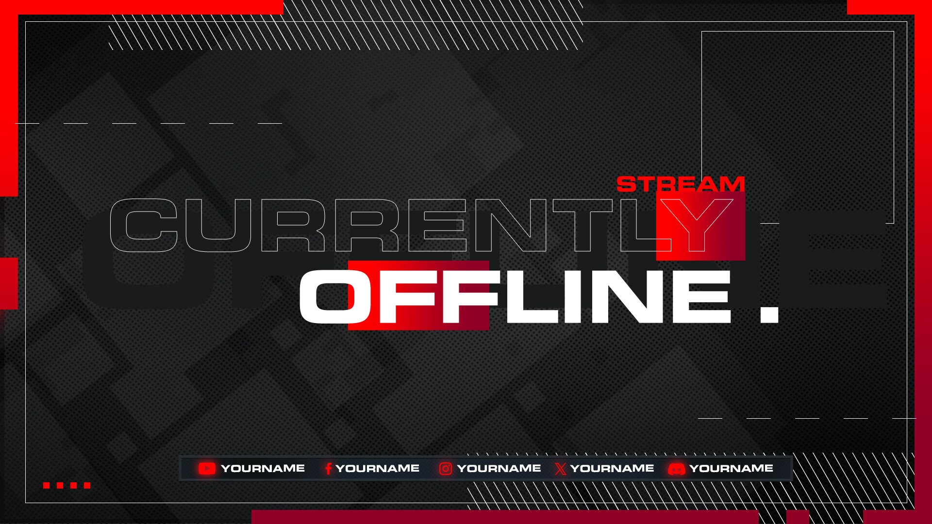 Red Digital Stream Overlay for Youtube/aesthetic/red/theme/transition ...