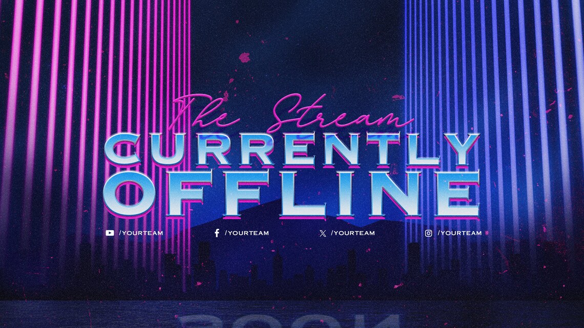 Retro Laser Town Stream Overlay for Youtube/aesthetic/kicks/twitch ...