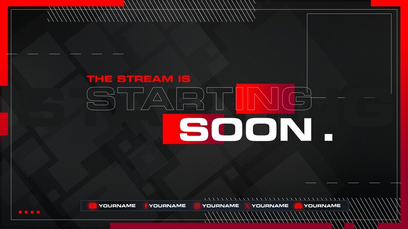 Red Digital Stream Overlay for Youtube/aesthetic/red/theme/transition ...