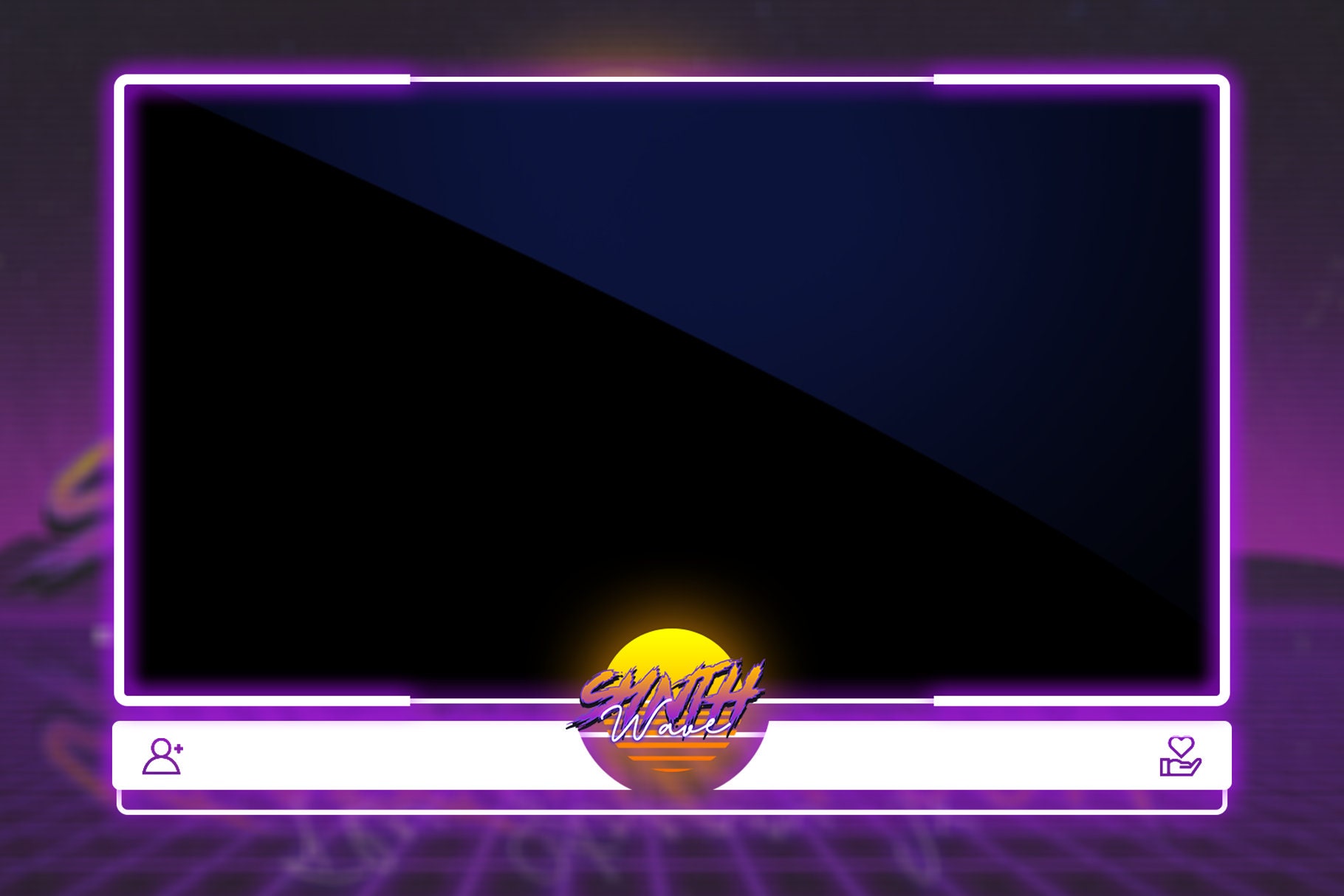 Retro Synthwave Purple Stream Overlay for Youtube/aesthetic Theme ...