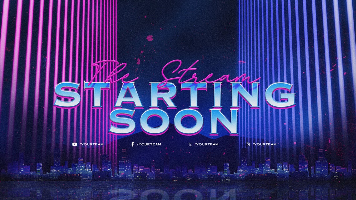 Retro Laser Town Stream Overlay for Youtube/aesthetic/kicks/twitch ...