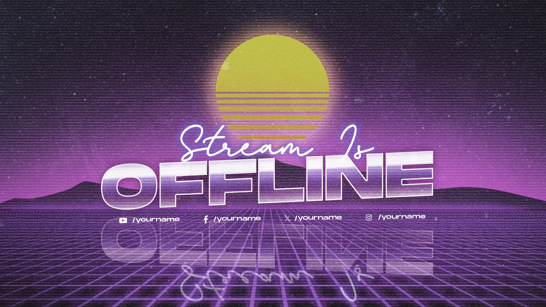 Retro Synthwave Purple Stream Overlay for Youtube/aesthetic Theme ...