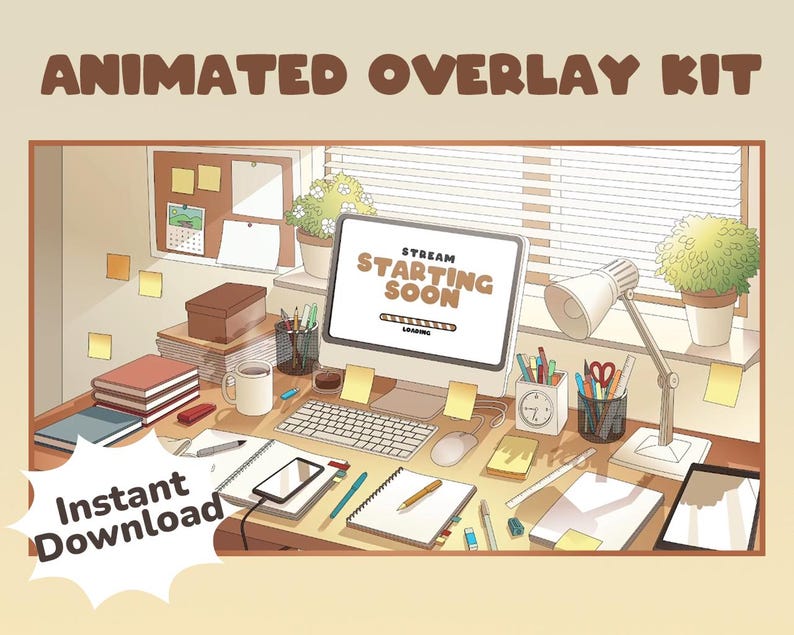 Lo-fi Aesthetic Stream Overlay: Animated Desk Scene (digital Download ...