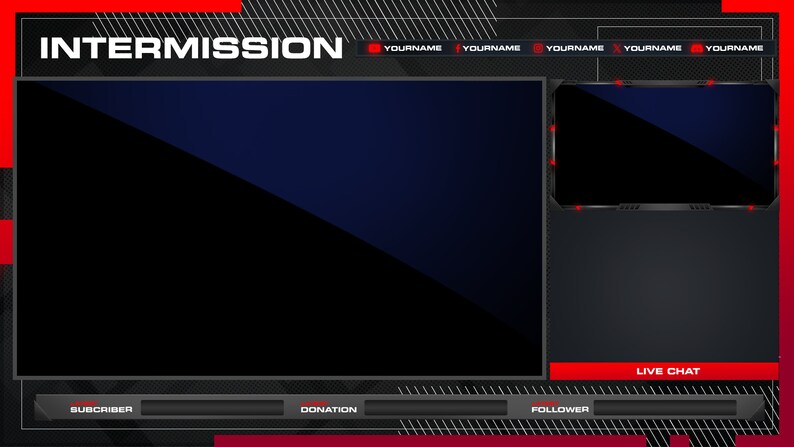 Red Digital Stream Overlay for Youtube/aesthetic/red/theme/transition ...