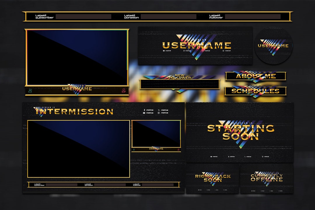 Retro Television Gold Stream Overlay for Youtube/aesthetic/kicks/twitch ...