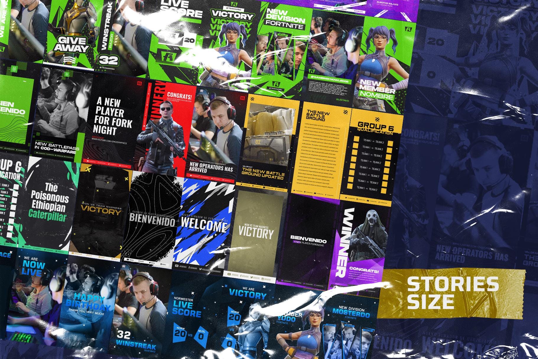 173 PSD Templates Bundle - E-sports/basketball/football/soccer/softball ...