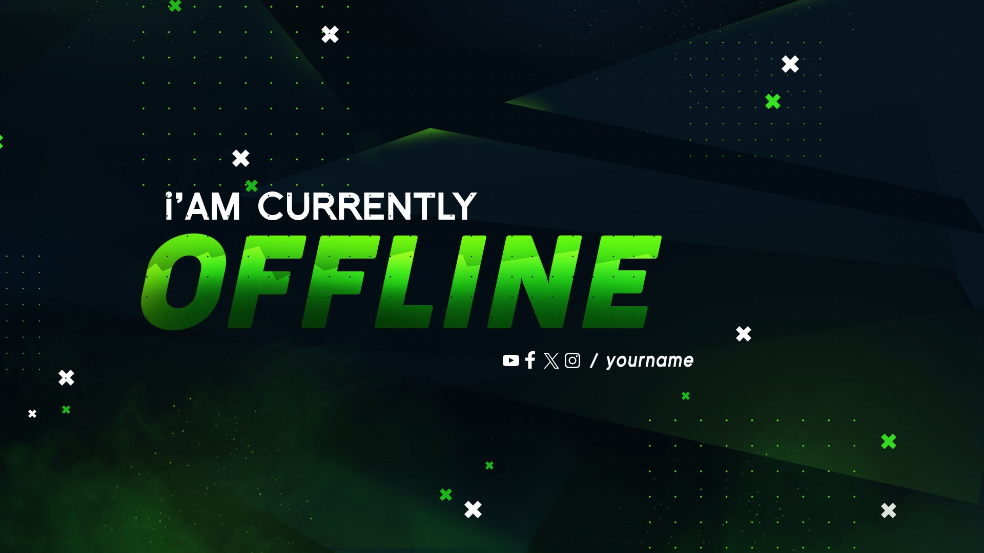 Dark Neon Green Stream Overlay for Youtube/aesthetic Theme/transition ...