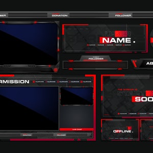 Red Digital Stream Overlay for Youtube/aesthetic/red/theme/transition ...