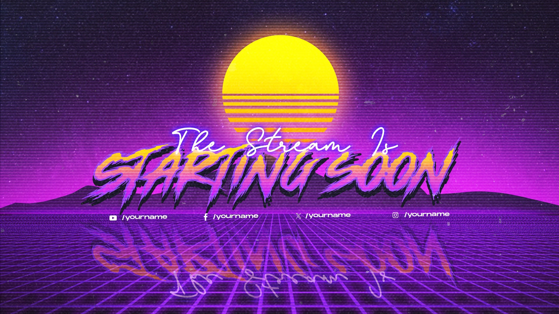 Retro Synthwave Purple Stream Overlay for Youtube/aesthetic Theme ...