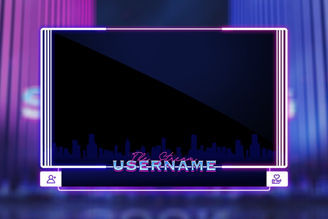 Retro Laser Town Stream Overlay for Youtube/aesthetic/kicks/twitch ...