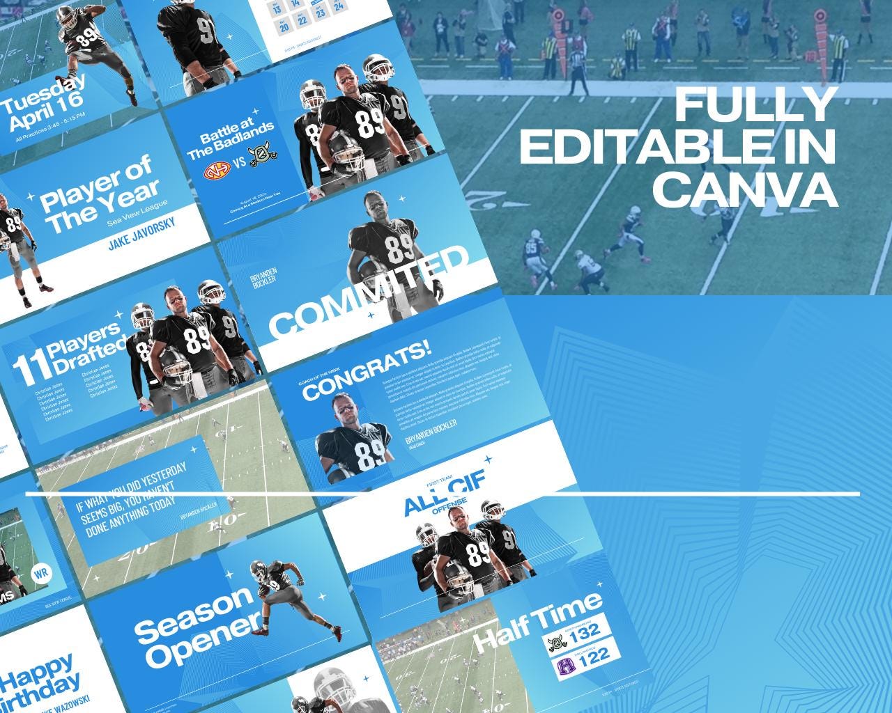 54 Sports Social Media Canva Templates Basketball/football/soccer ...