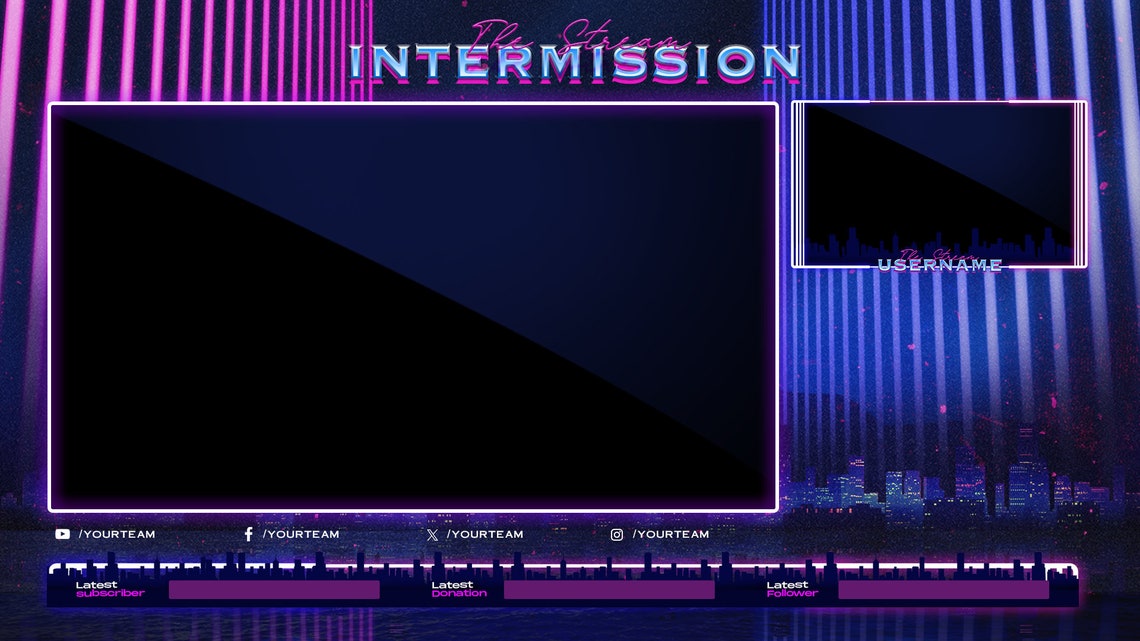 Retro Laser Town Stream Overlay for Youtube/aesthetic/kicks/twitch ...