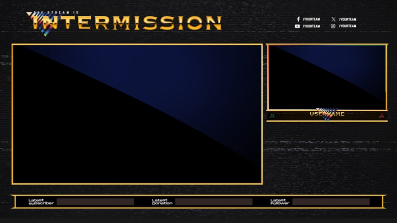 Retro Television Gold Stream Overlay for Youtube/aesthetic/kicks/twitch ...