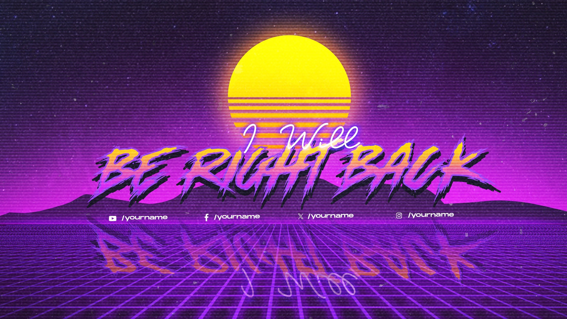Retro Synthwave Purple Stream Overlay for Youtube/aesthetic Theme ...