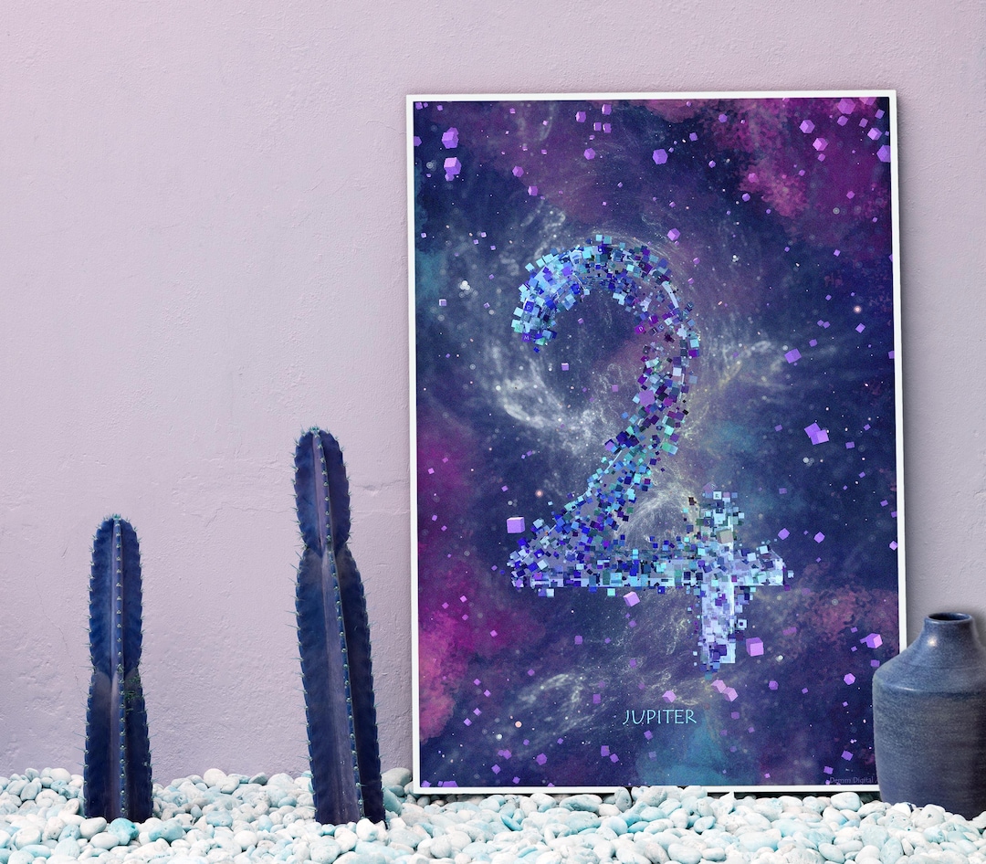 Zodiac Symbols in Particles: Jupiter | Abstract Celestial Artwork ...