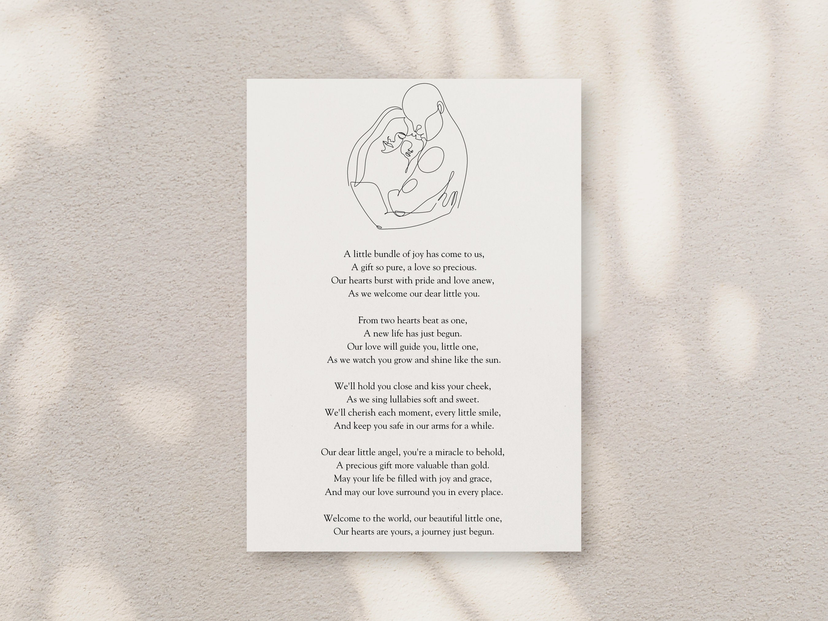 Nursery Poem Bundle of Joy Fine Line Art Minimal Nursery - Etsy