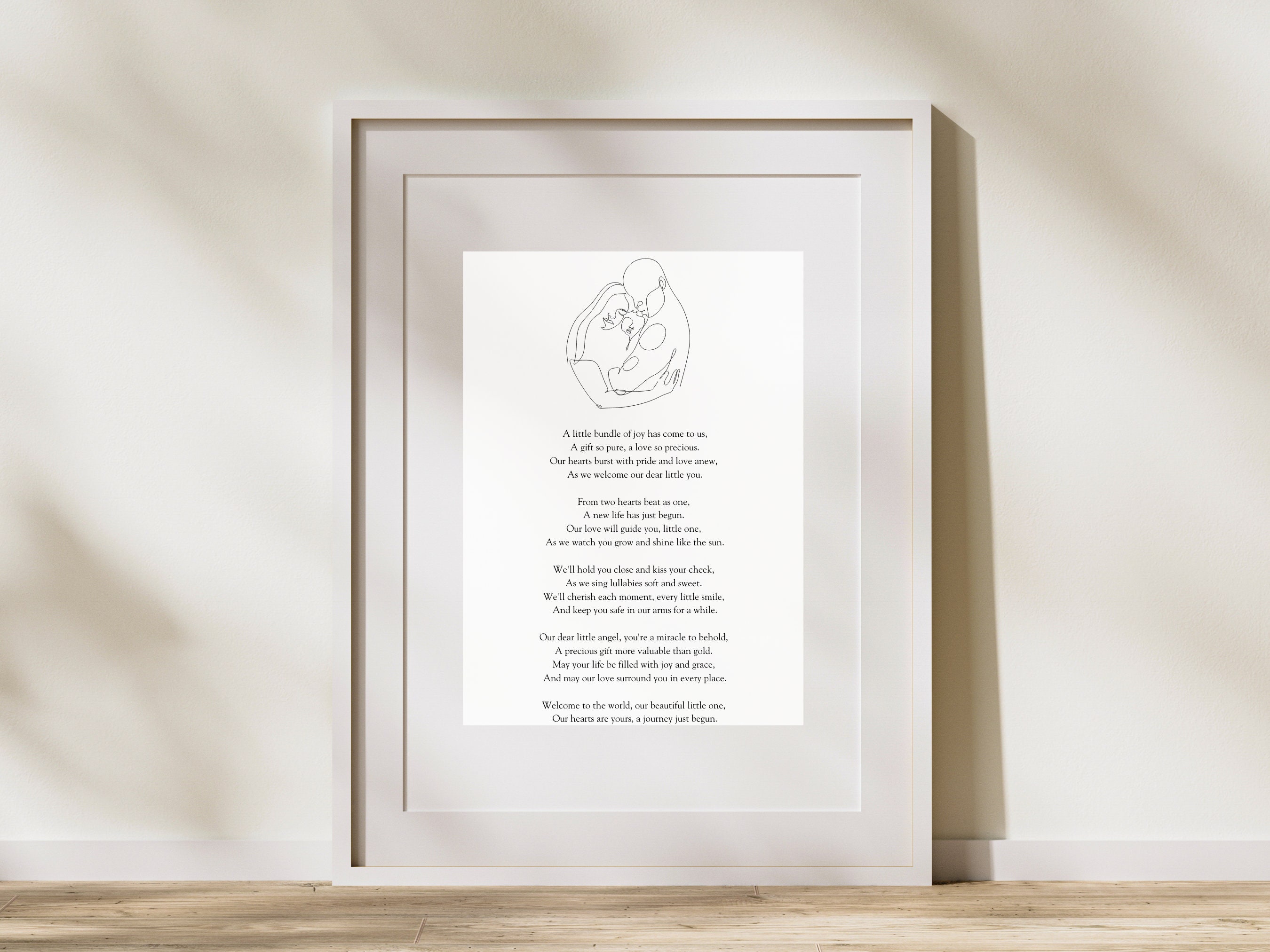Nursery Poem Bundle of Joy Fine Line Art Minimal Nursery - Etsy
