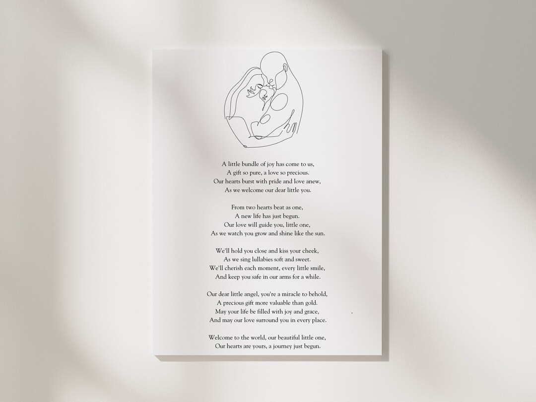 Nursery Poem Bundle of Joy Fine Line Art Minimal Nursery - Etsy
