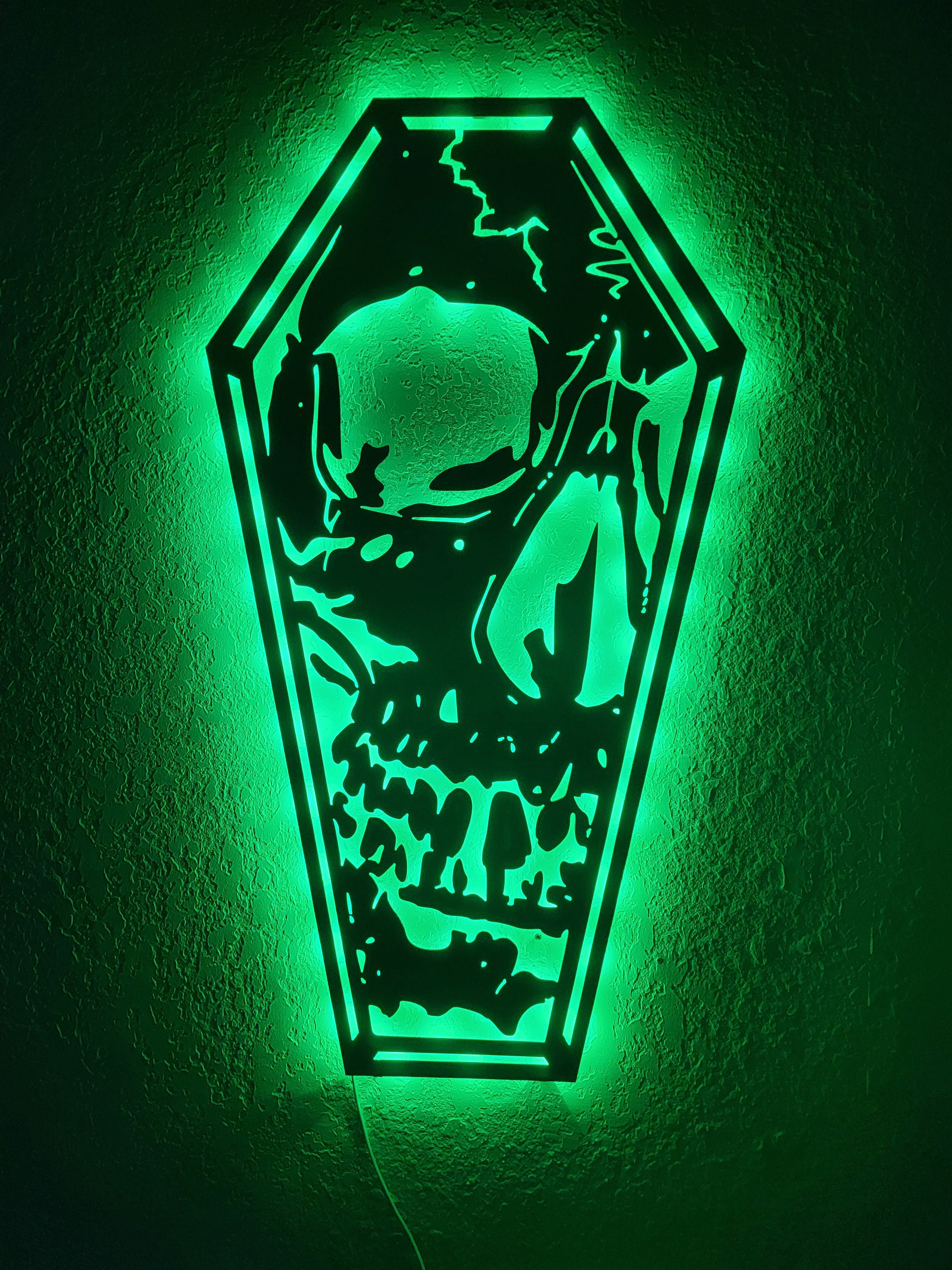 Skull Coffin With Led Lights - Etsy