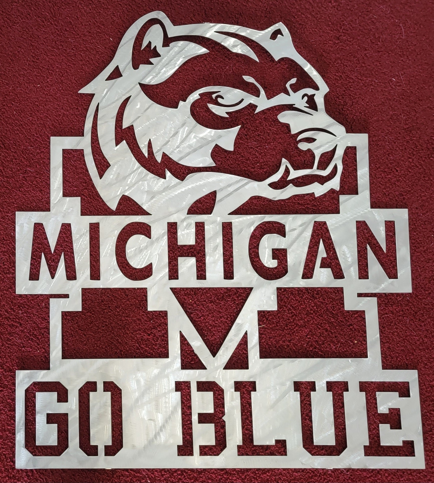 Michigan Go Blue Football Sign With Led Lights - Etsy