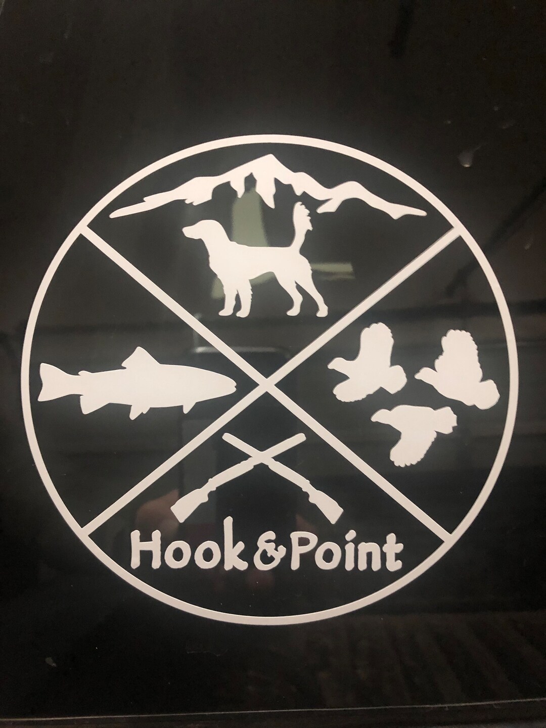 Hook & Point Sticker 5x5 Hunting/fishing/trout/upland Hunting/chukar - Etsy