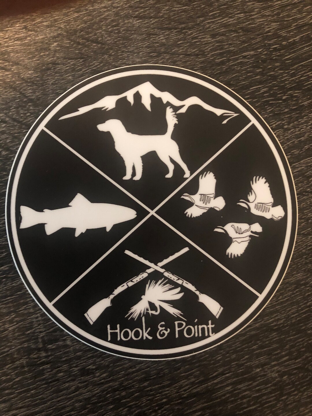 Hook & Point Sticker 3x3 Hunting/fishing/trout/upland Hunting - Etsy
